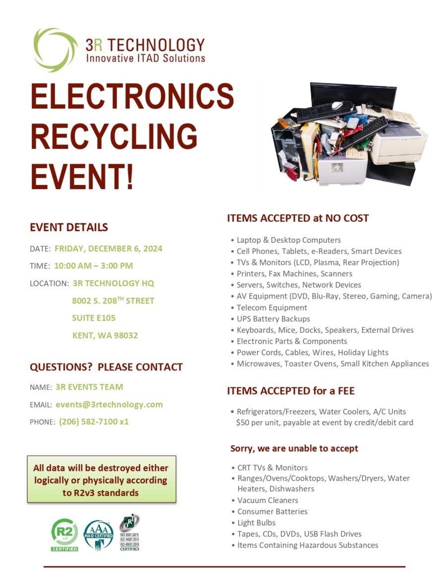 3R Technology E-cycling Event